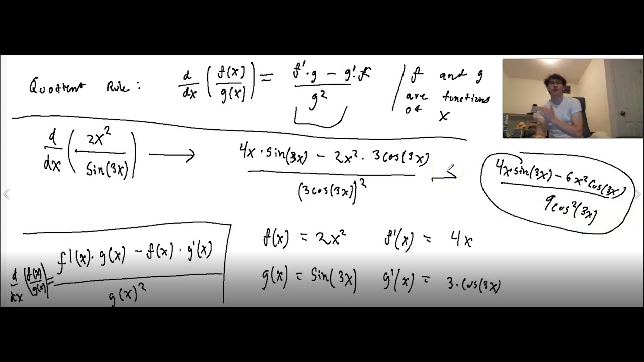 Quotient Rule Proof and Examples. AP Calculus - YouTube