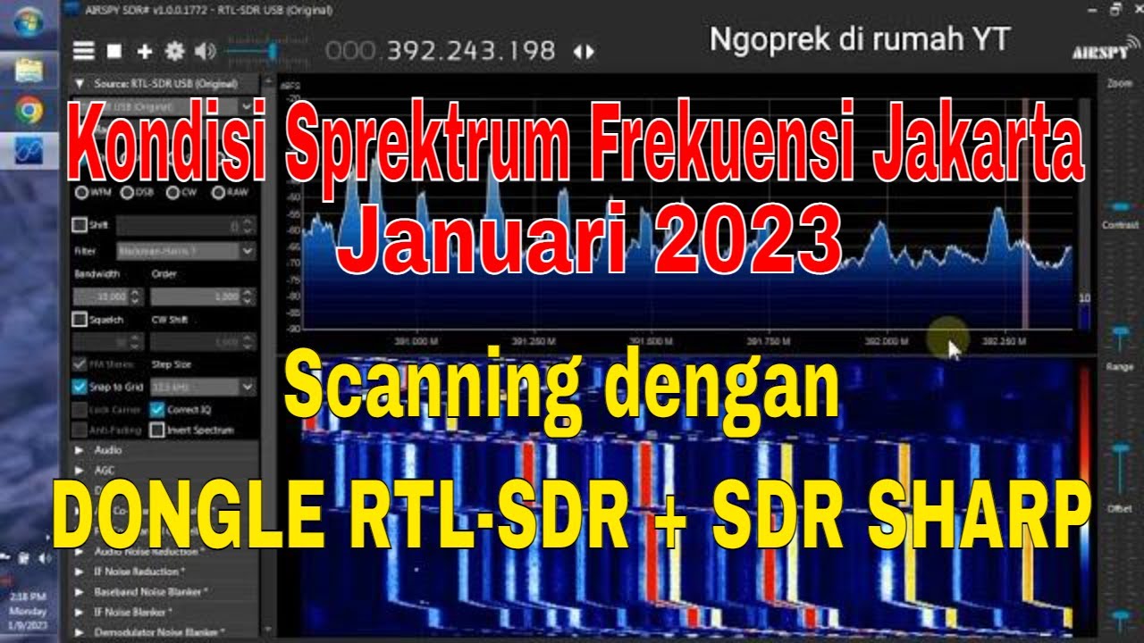 Scan Frekuensi RTL-SDR edisi 2023 24MHz - 1.7GHz - Bentuk spektrum ...