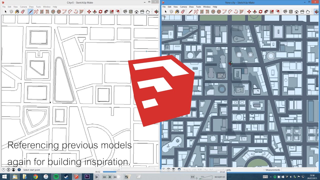 SketchUp: CITY v5 Speed-Build • Part 2 - Basic Drawing - YouTube