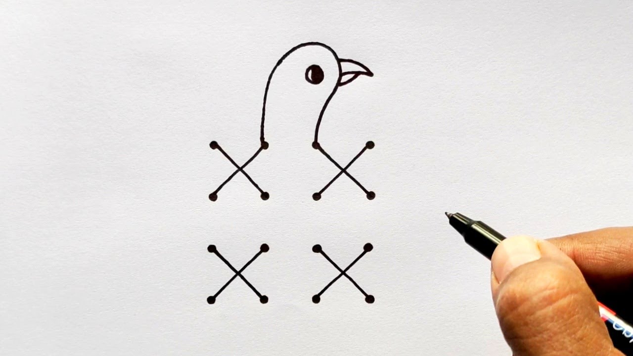 How to draw Eagle from 4×4 dots | Easy Eagle drawing for beginners ...