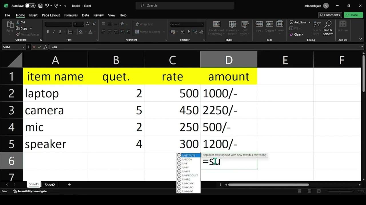 MS Excel tricks #11 (simple concatenation trick) - YouTube