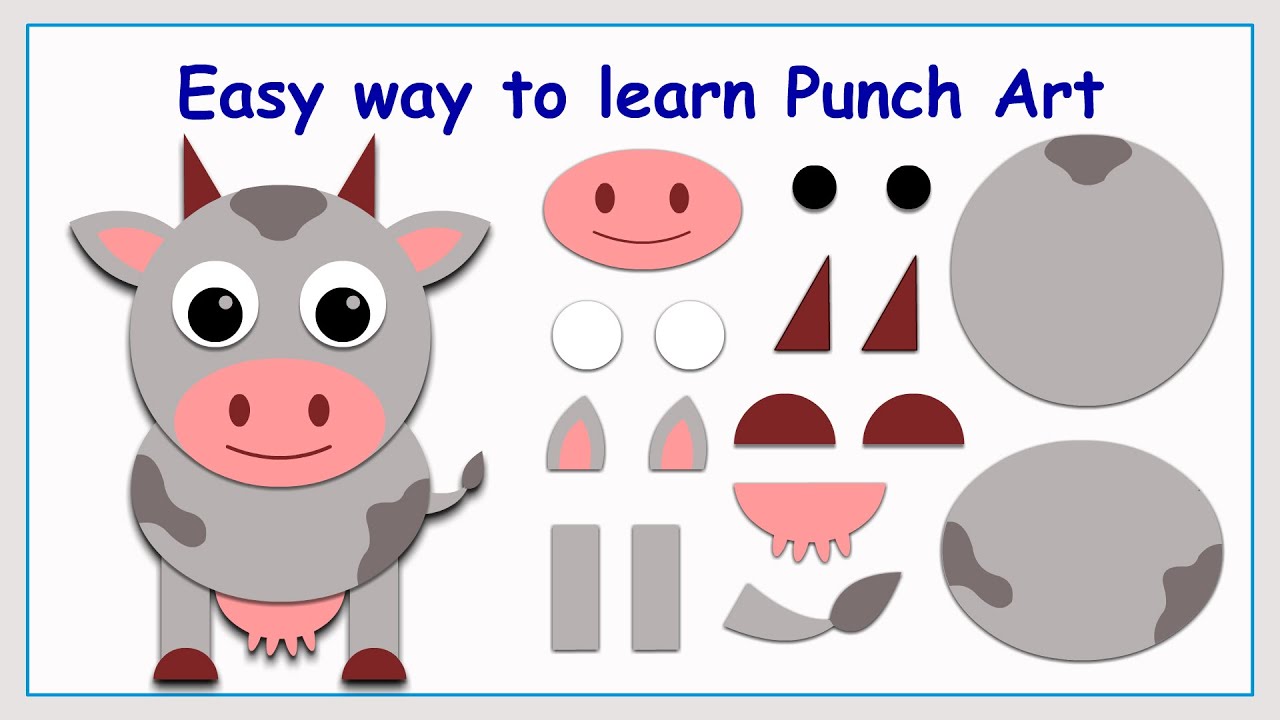 Punch Art Little Cow / Punch Art / Paper Crafting / Stamping / Card ...