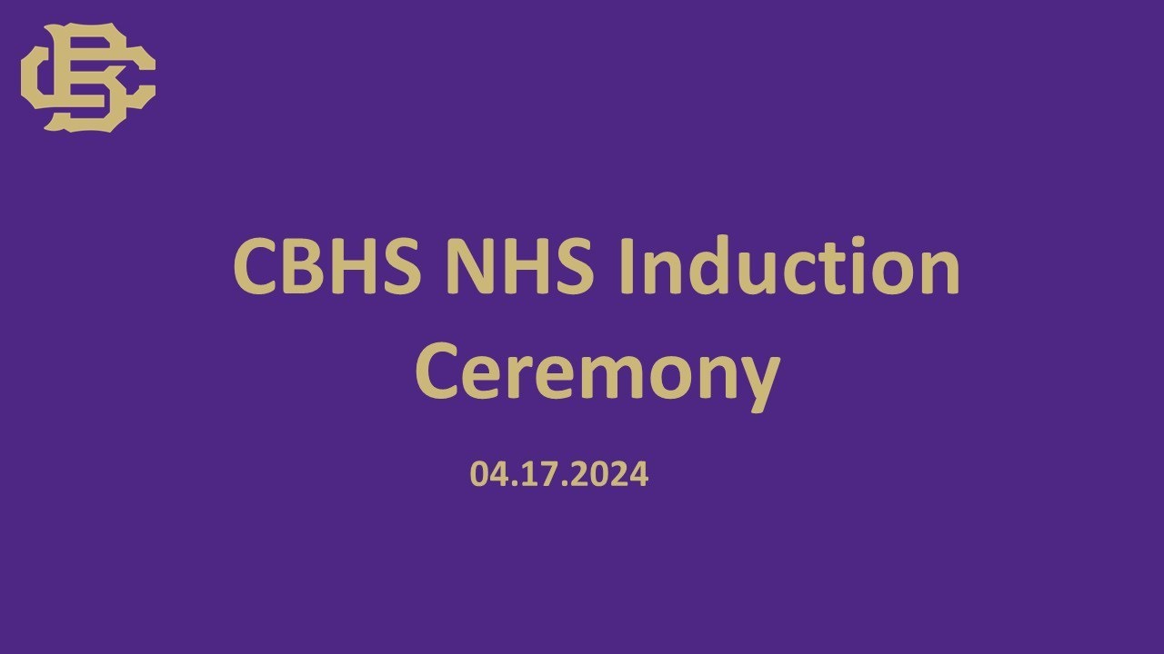 CBHS NHS Induction Ceremony 2025 - YouTube