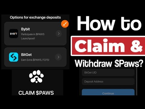 PAWS Claim & Withdrawal || Depositing to Bitget || Complete PAWS ...