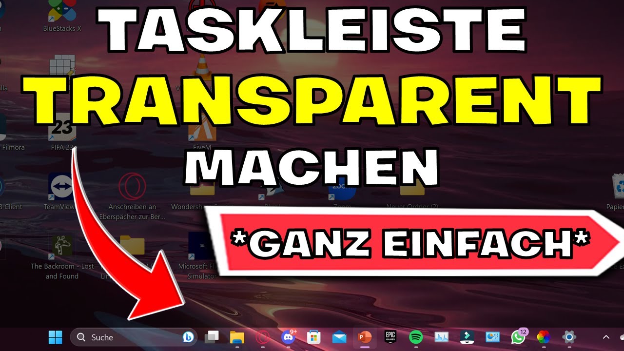 Taskleiste TRANSPARENT / DURCHSICHTIG machen - GANZ EINFACH Windows 11 ...