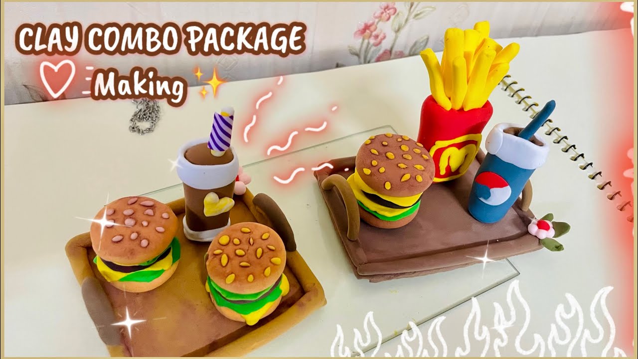 🍔POLYMER CLAY FOOD PACKAGE WITH 🔥CLAY(PART -2 ) |SATISFYING DIY CLAY ...