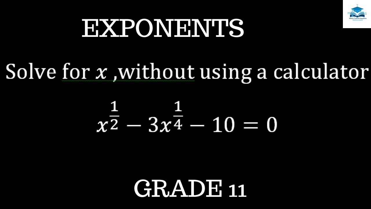 EXPONENTIAL EQUATION |GRADE 11 - YouTube