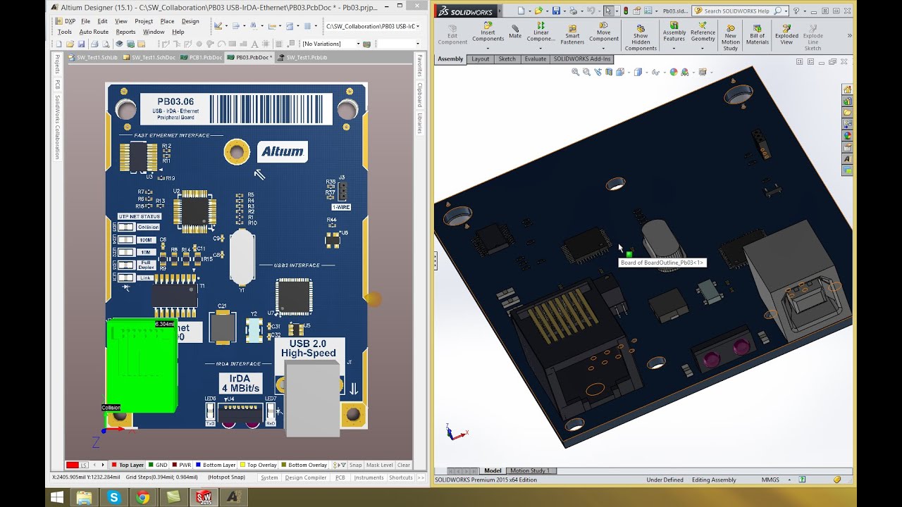 MCAD Co-Designer. Передача сборки платы из Altium Designer в SolidWorks ...