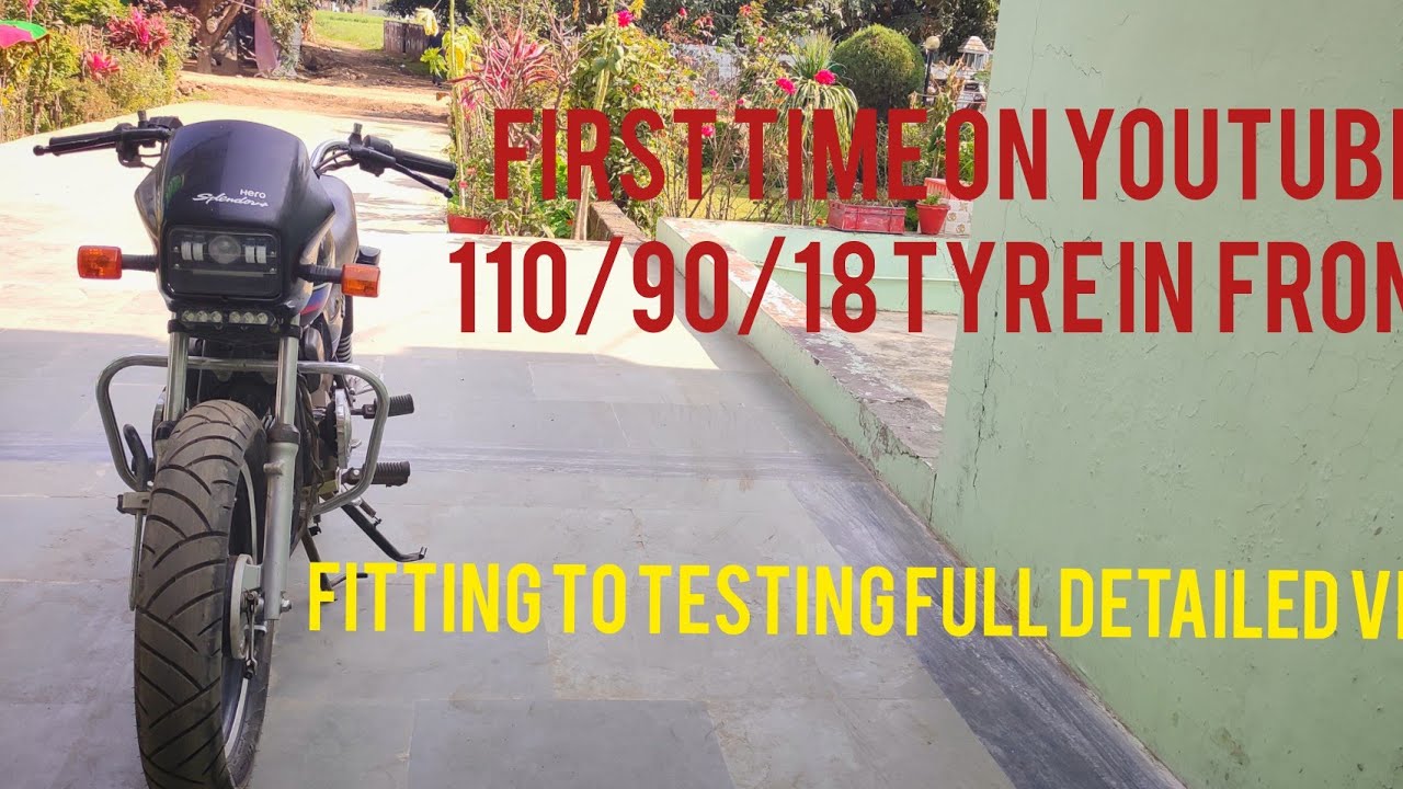 first time on YouTube 110/90/18 on splendor TVS tyres sportorq-zr with ...