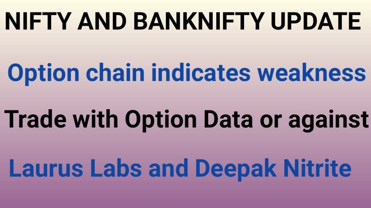 Nifty and Bank Nifty |Option chain indicates fresh Selling ? | Laurus ...