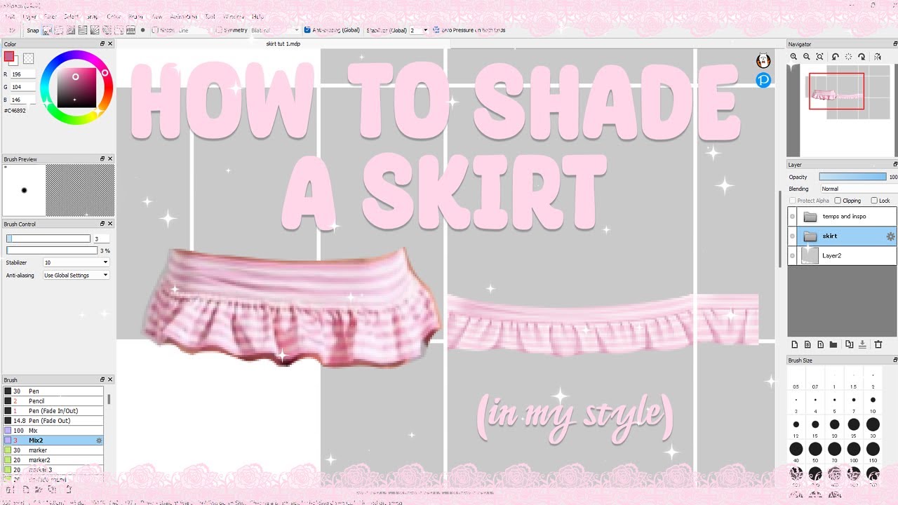 Roblox skirt shading tutorial - Firealpaca ♡ - YouTube