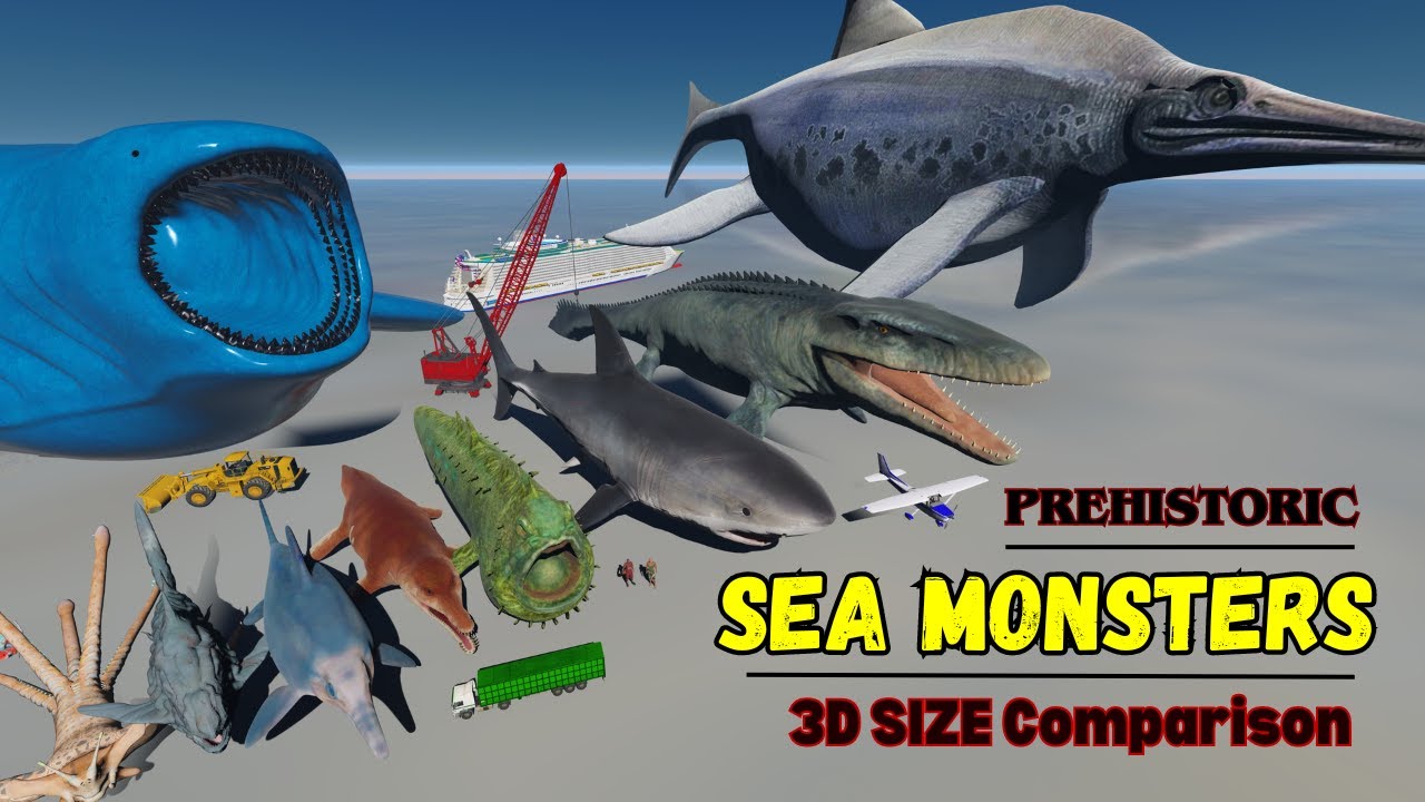 "Mesmerizing 3D Encounter: Prehistoric Sea Monsters Size Comparison ...