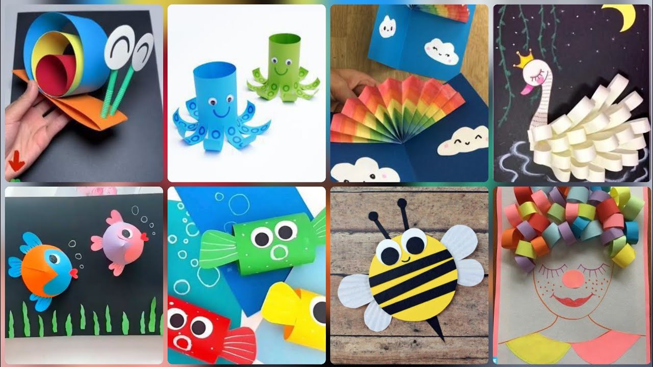 Paper craft ideas for kids | simple craft ideas using color papers for ...