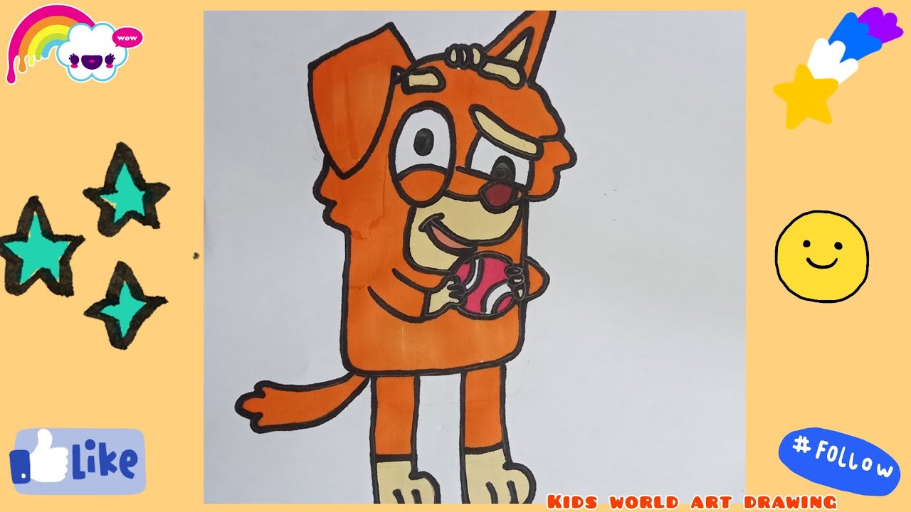 How to draw Rusty from Bluey | easy drawing for kids | step by step ...