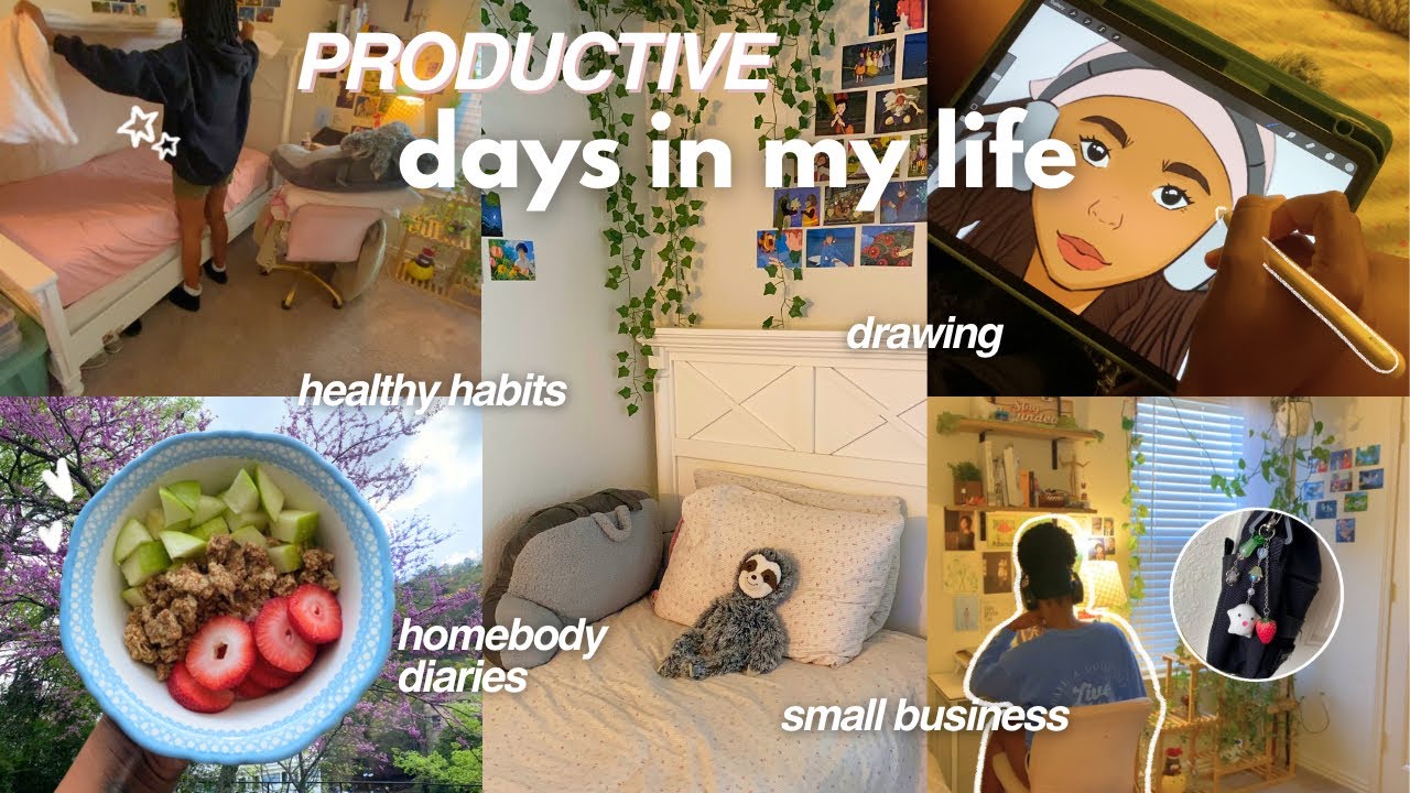 PRODUCTIVE days in my life 🎀 | studio vlog, drawing, working on small ...