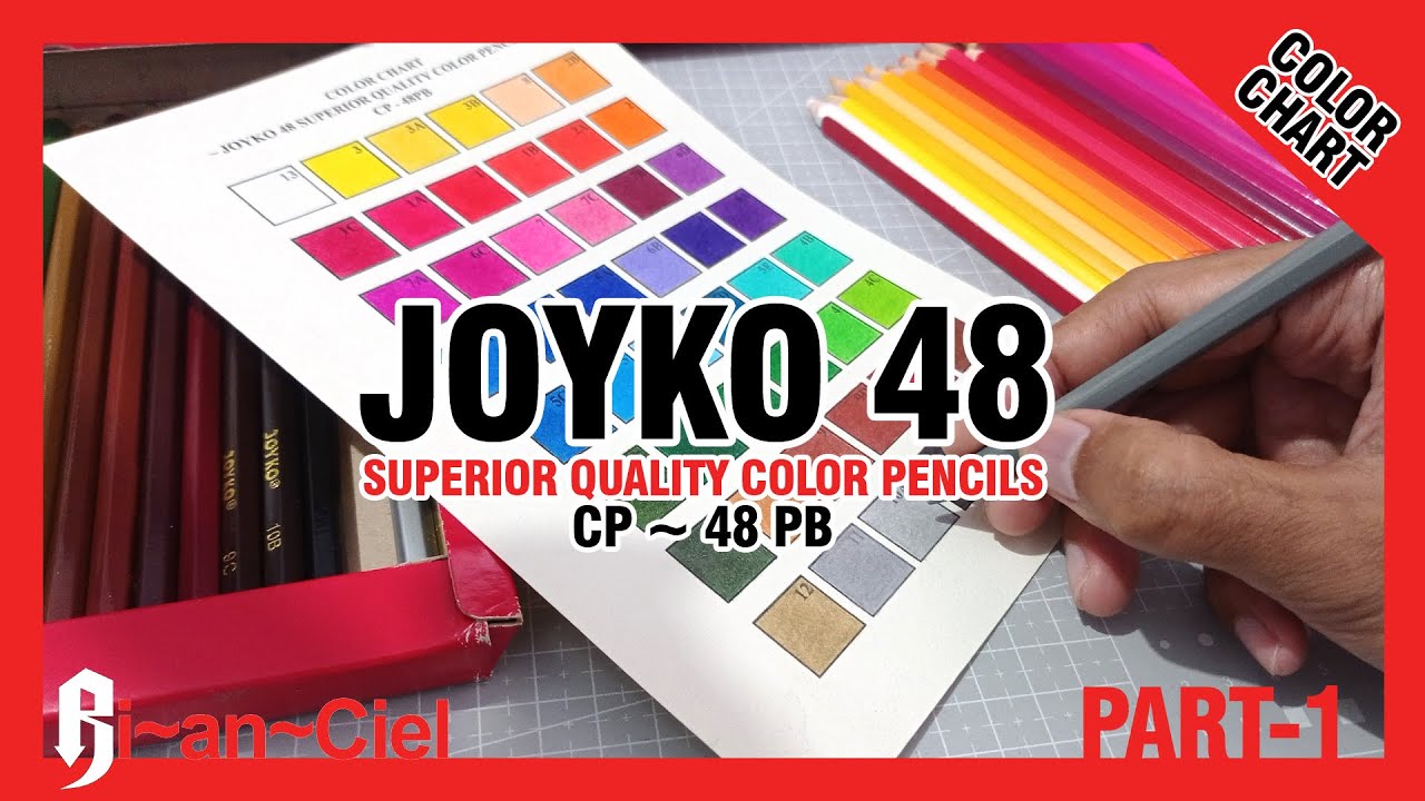 (Color Chart) Joyko 48 Color Pencils Part 1 | Joyko CP~48PB - YouTube
