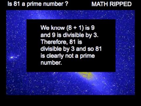 Is 81 a prime number? - YouTube