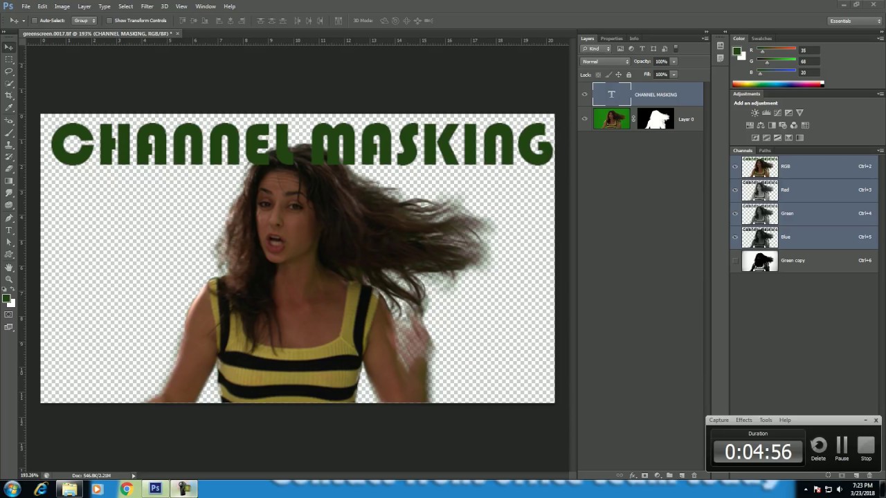 Channel masking in photoshop - YouTube