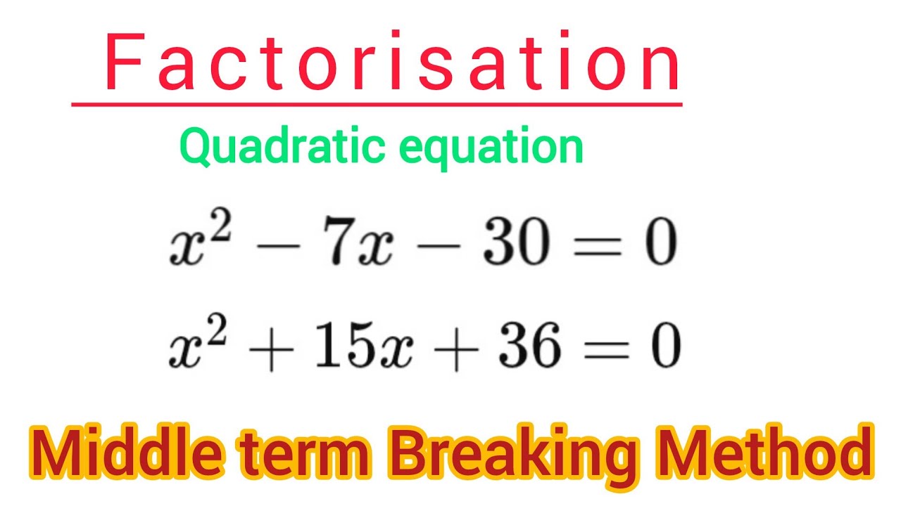 Mid-Term Break Method | Easiest Way to Solve Quadratic Equations - YouTube