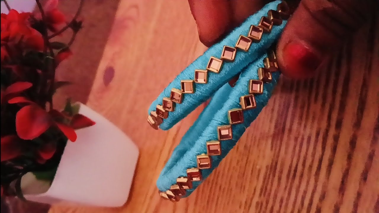 How to make silk thread bangles|bangles design||home made bangles||silk thread||sky blue bangles ...
