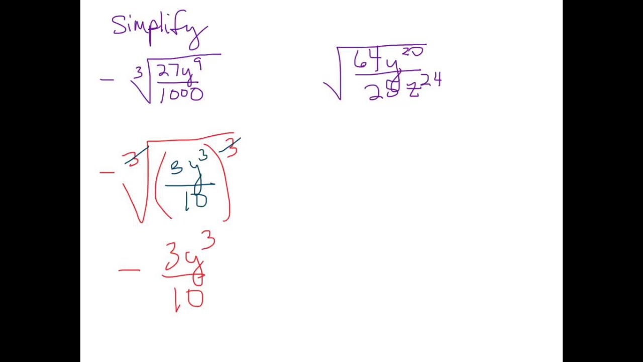 simplify more advanced radicals - YouTube