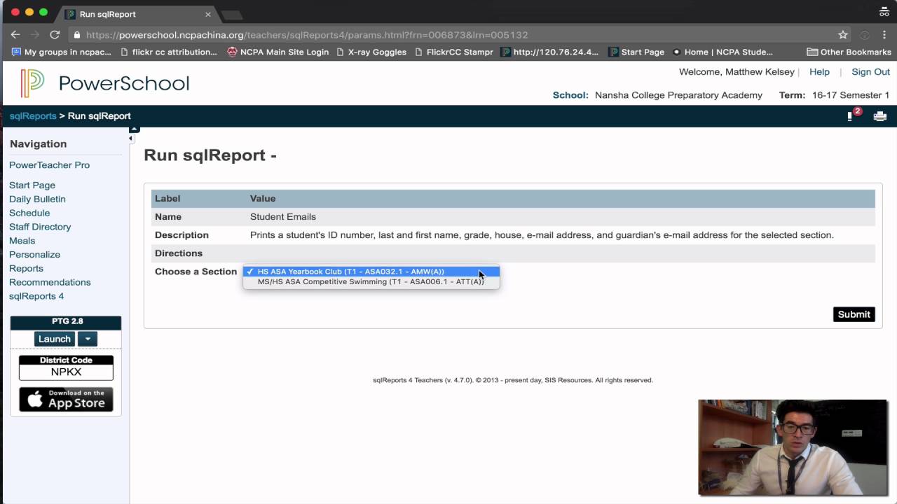 Getting a student e-mail list from PowerSchool - YouTube