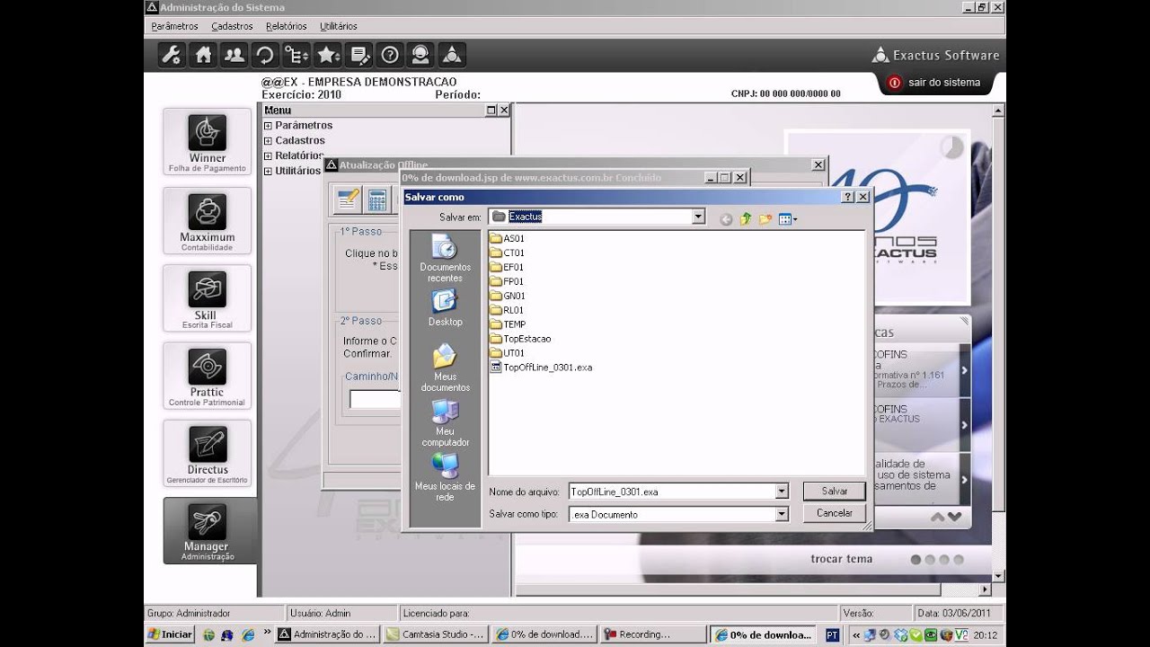ATUALIZACAO SISTEMA EXACTUS - V301 - YouTube