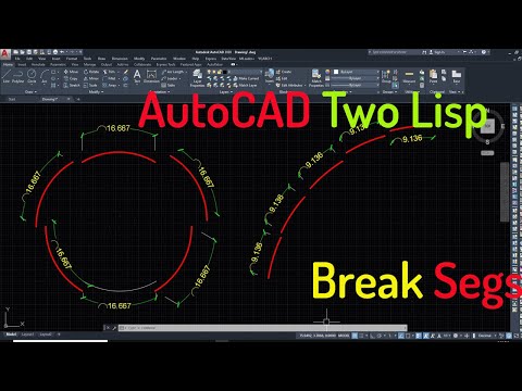 AutoCAD's Two Lisp break a circle into Segments & Break an arc into segment like a pizza - YouTube