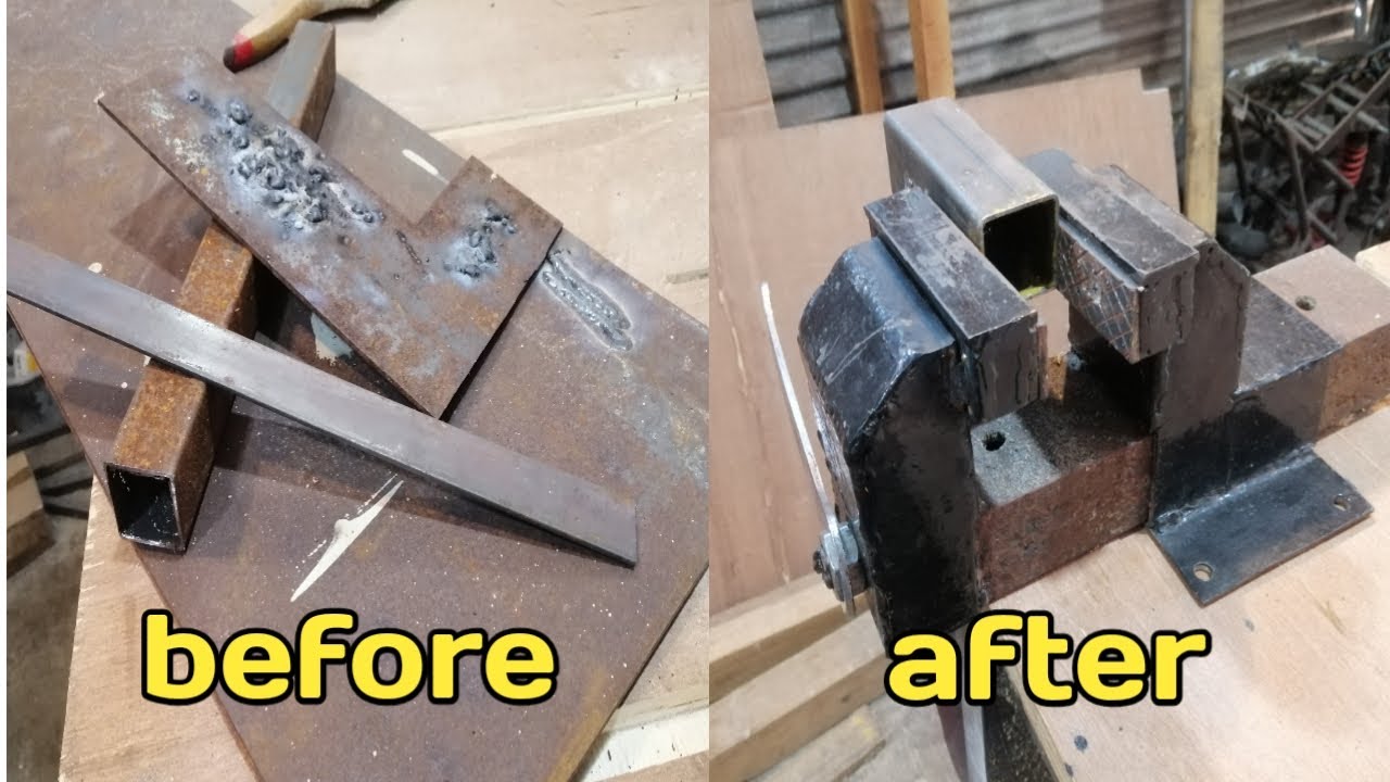 cara membuat ragum|tanggem|catok dari bahan bekas - YouTube