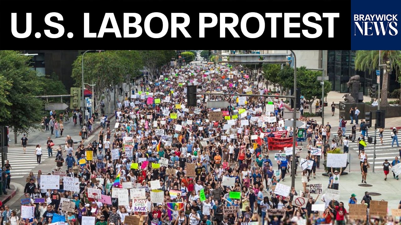 LIVE: Workers Take To The Streets In Nationwide Labor Protest - YouTube