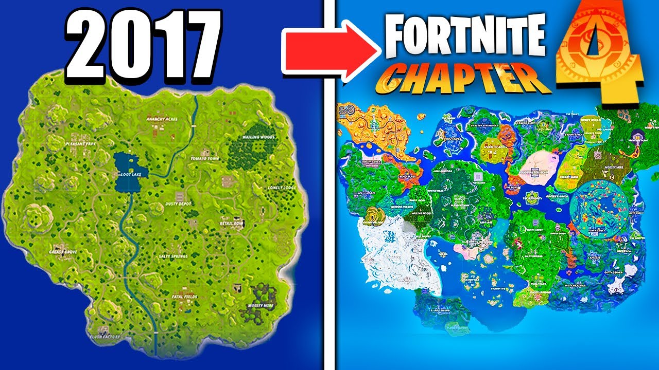 DIE KOMPLETTE GESCHICHTE der Fortnite Map von Kapitel 1 bis 3 - YouTube