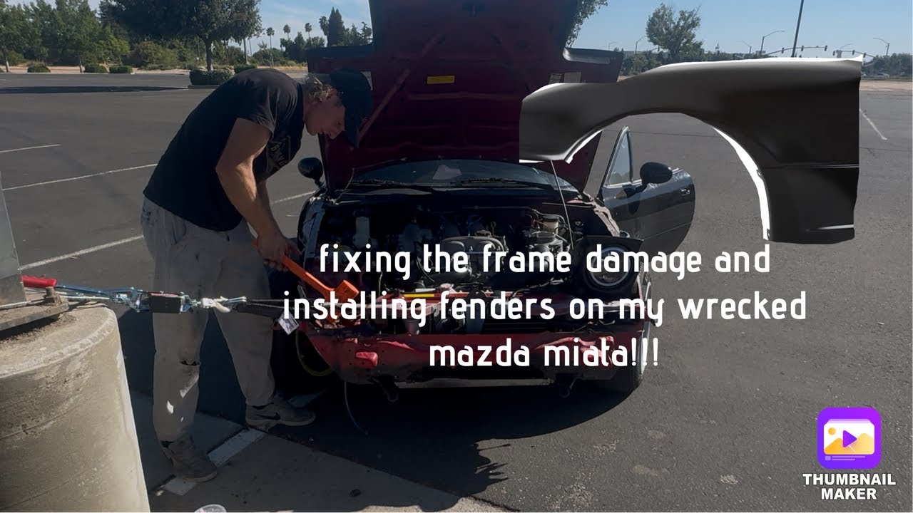 Restoring my crashed mazda miata!!! (fixing frame damage and installing ...