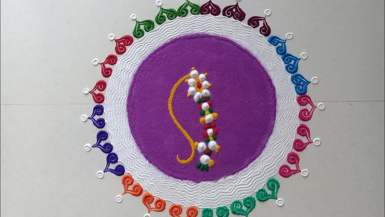 Maharashtrian Nath / Beautiful Rangoli Design by Aashu.. - YouTube