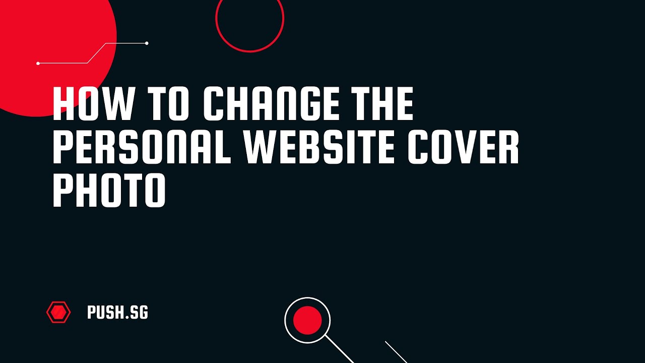 How to change my personal website cover photo? - YouTube