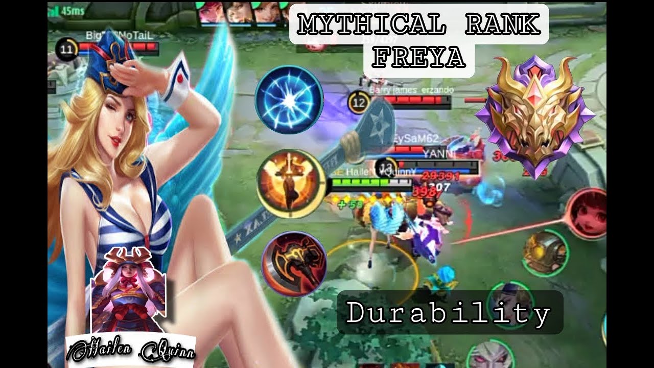 FREYA MYTHICAL RANK BEST SPELL AND ITEM BALANCE DAMAGE AND BEST DURABILITY | RANK GAMEPLAY / HQ ...