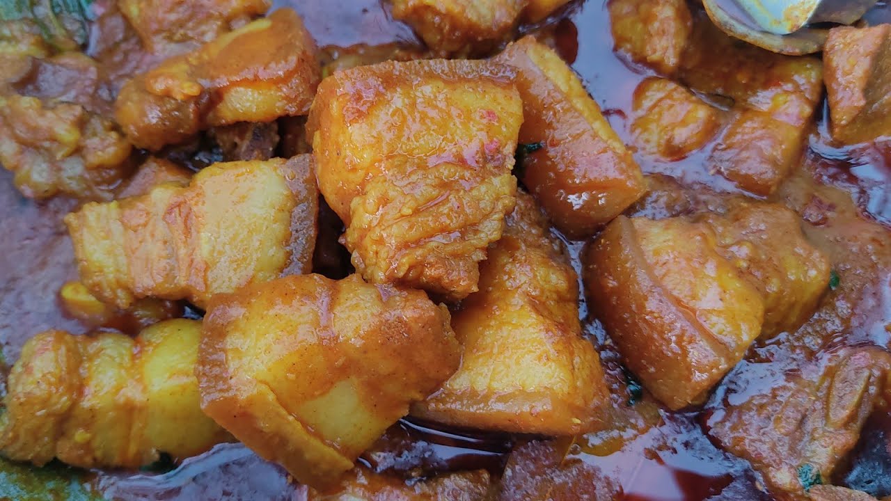 Pork curry | village pork curry cooking | pig meat cooking |pork recipe ...