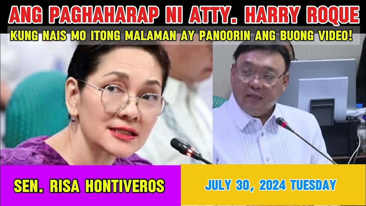 SENATE HEARING ATTY. ROQUE VS SENATOR RISA HONTIVEROS PART 1 - YouTube