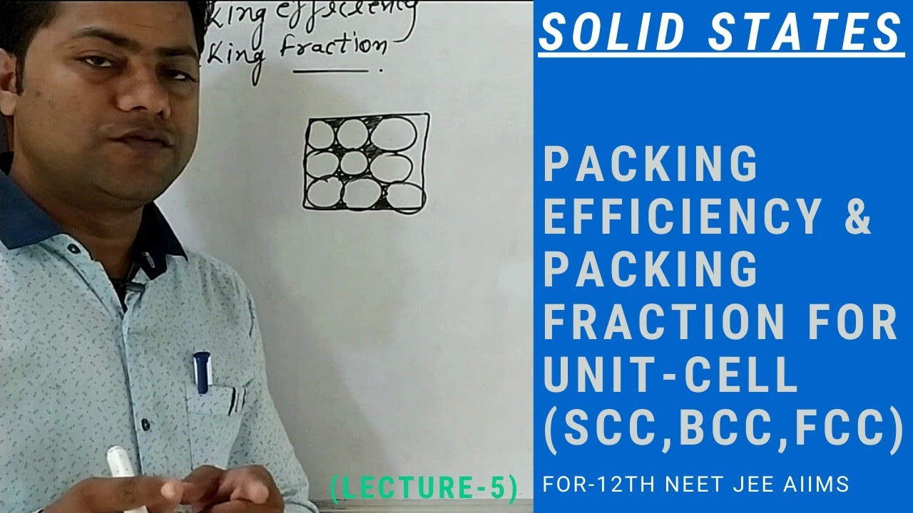(L-5) Solid States l Packing efficiency(Packing fraction)NEET JEE AIIMS ...
