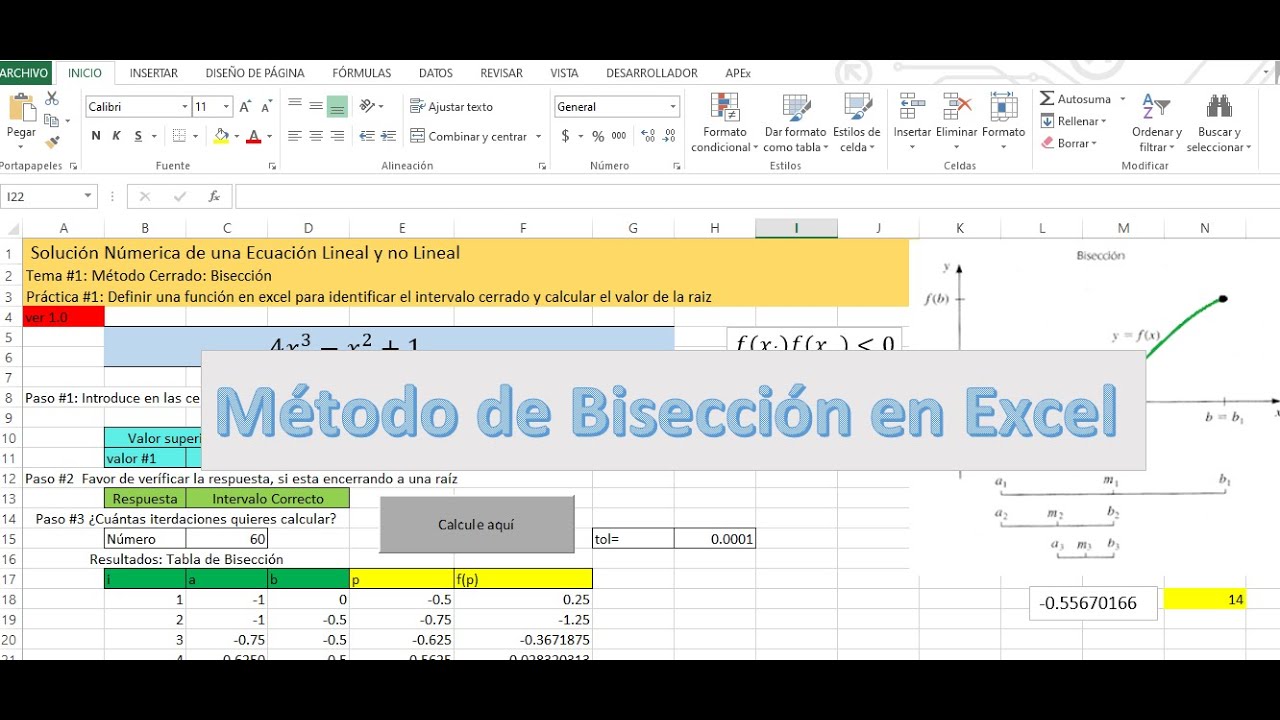 Método de bisección en Visual Basic. -Excel - YouTube