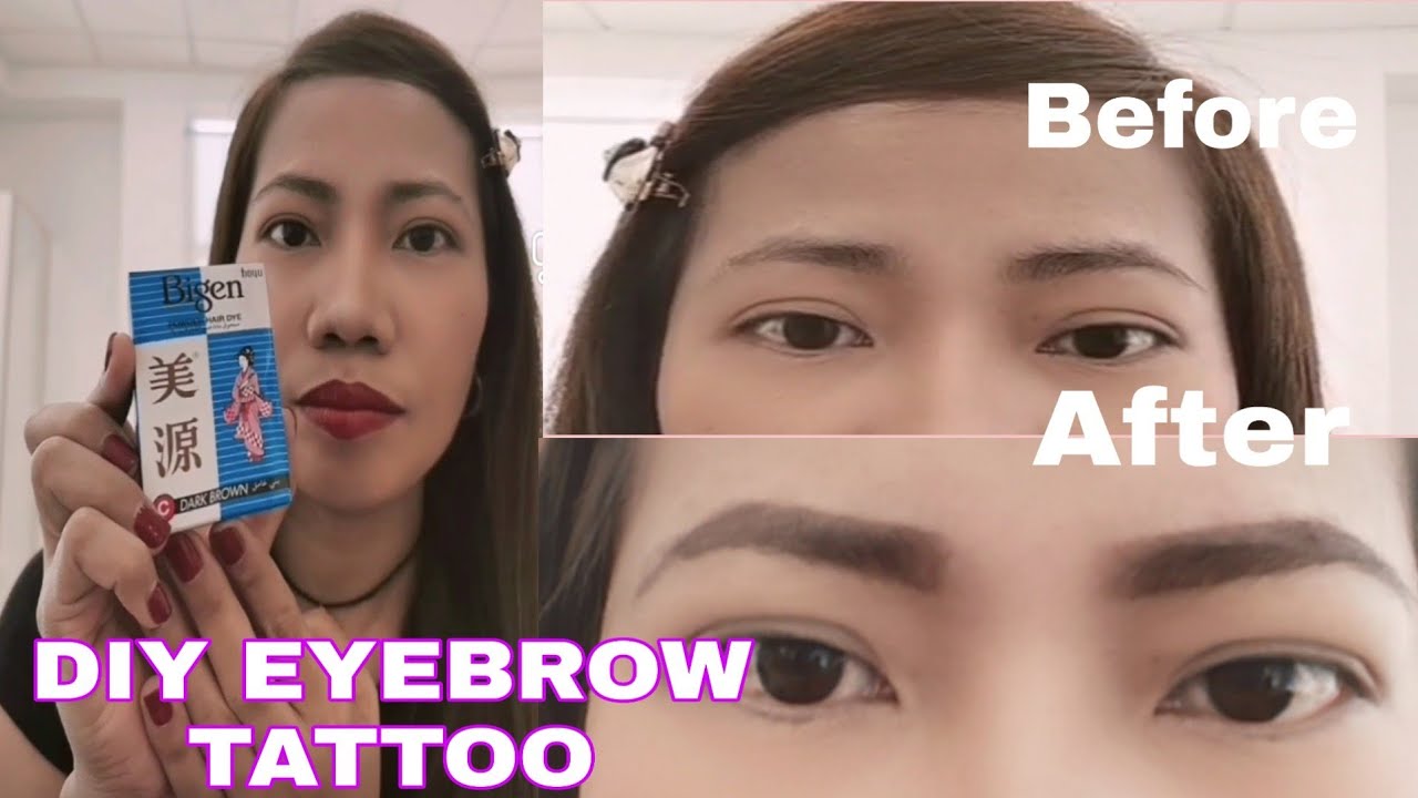 DIY HENNA EYEBROW TATTOO/TINT EYEBROW - YouTube