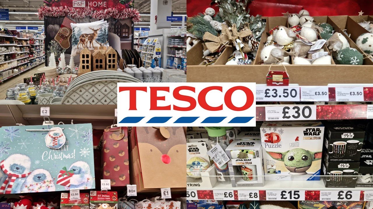 Tesco Store Christmas Decorations Mugs/Plates/Gift Bags Come & Shop ...