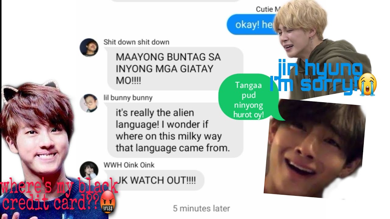BTS Texts/ff- When Taehyung suddenly speak bisaya and Jin was on Fire🔥 ...