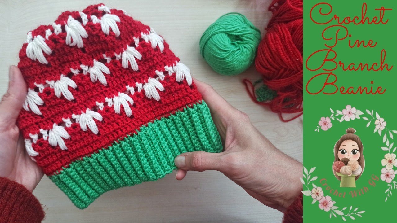 Crochet Pine Branch Beanie / Crochet Hat Tutorials - YouTube