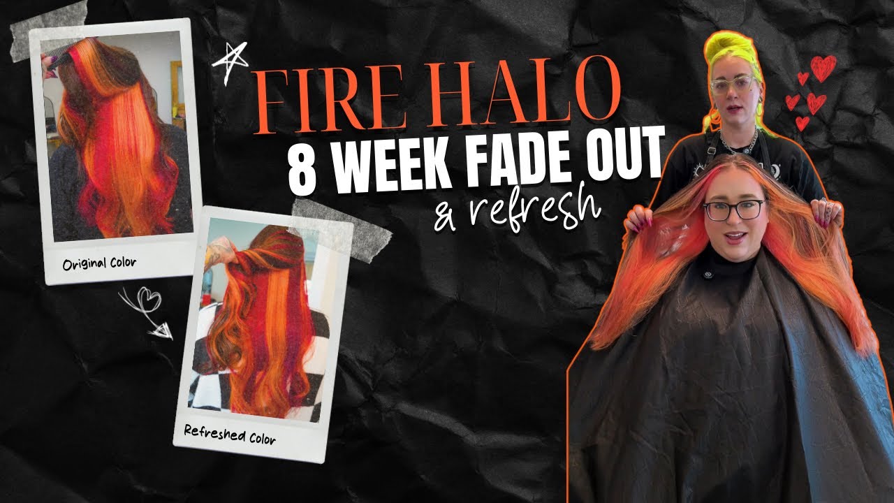 FIRE HALO Hair color 8 Week Fade - YouTube