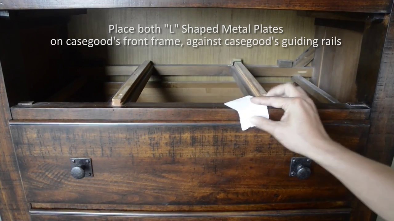 How to use "L" Shaped Metal Plates to remove/put back casegood's Drawer ...
