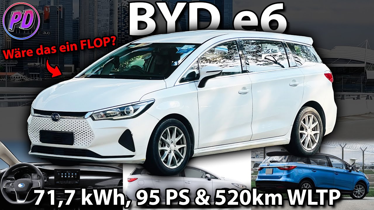 BYD e6 - 71,7 kWh, 95 PS & 520 km Range! - YouTube