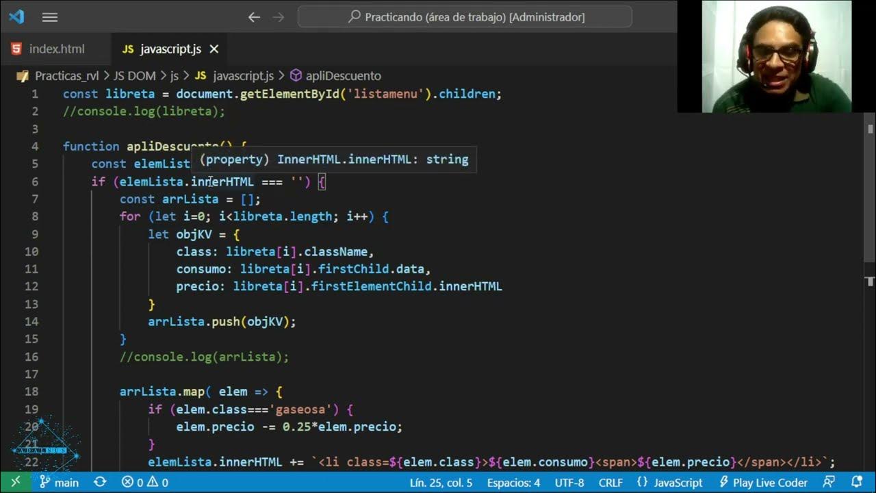 adalsus profecode el document accede al dom javascript y el metodo map de los array - YouTube