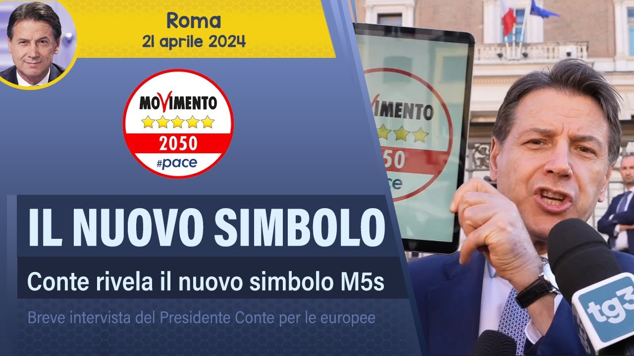 Giuseppe Conte presenta il simbolo del Movimento per le europee, #pace ...
