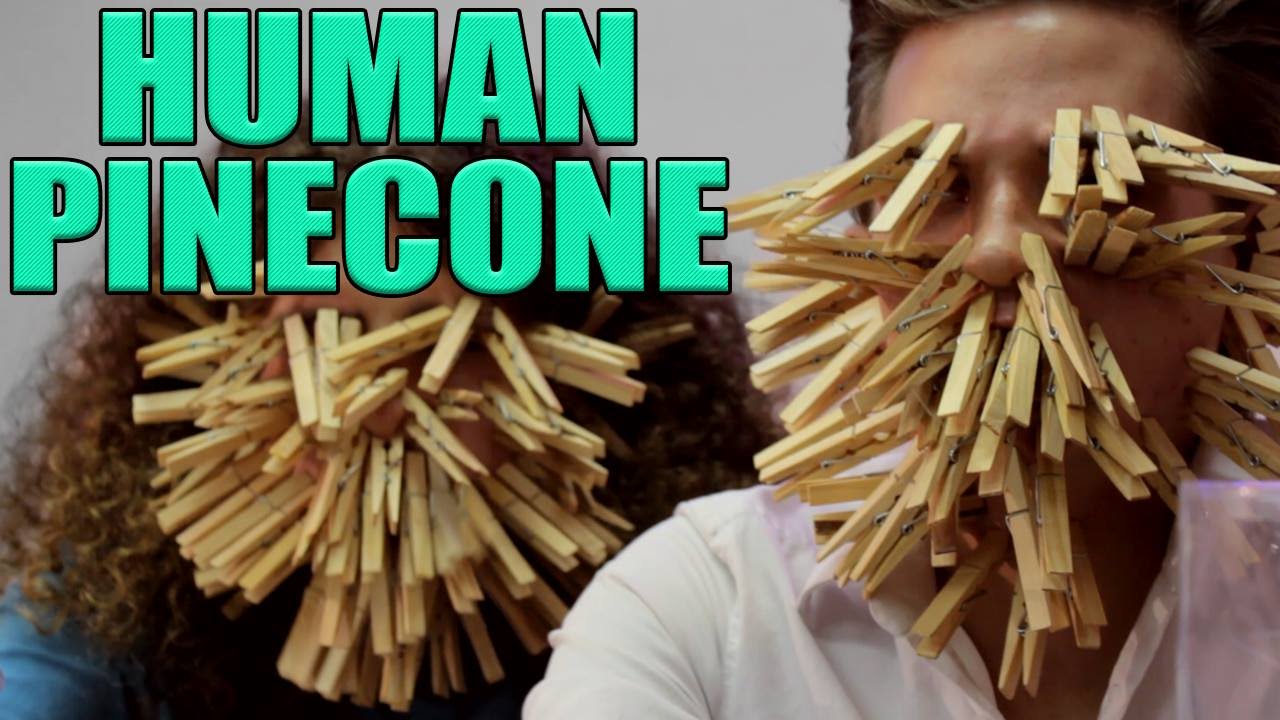 Clothespins Challenge (Human Pinecone) - YouTube