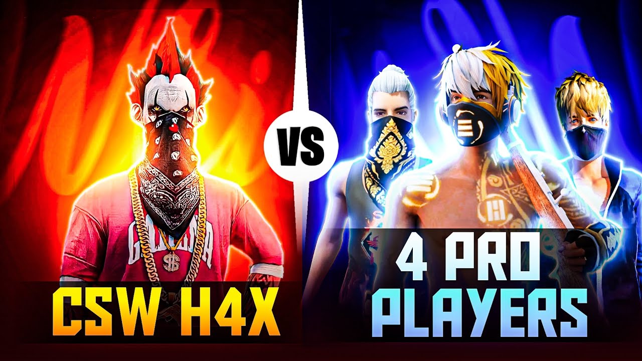 CSW H4X VS 4 NXT LVL PLAYER @classyfreefire 😍 1 VS 4 😱 ACCURACY JOD OF ...